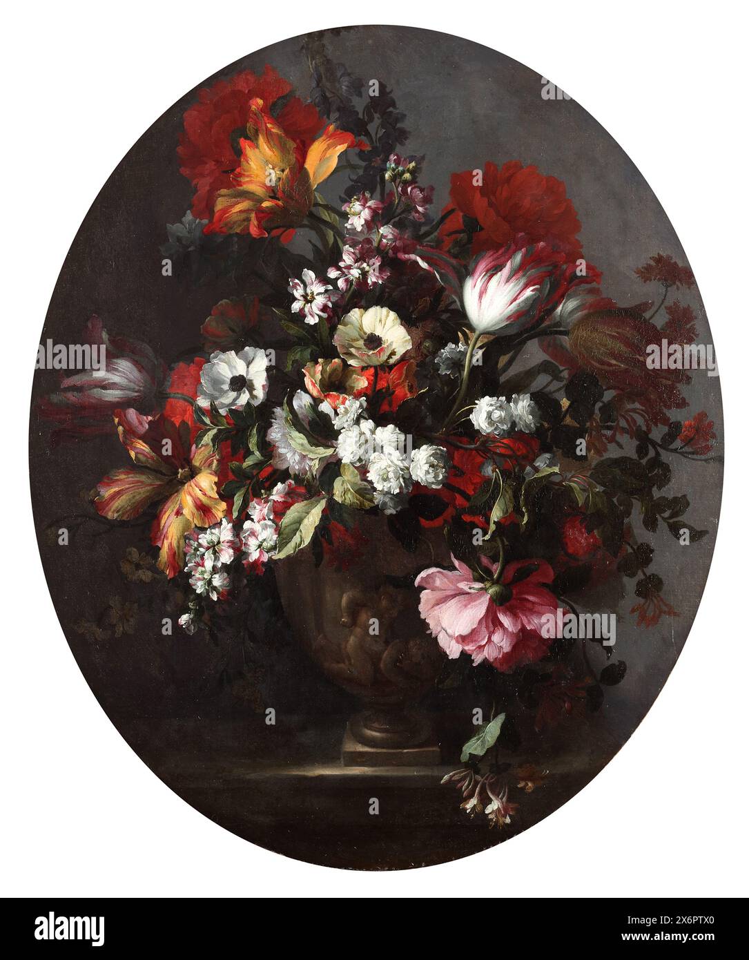 A still life with flowers in a stone vase Jean-Baptiste Monnoyer Stock ...