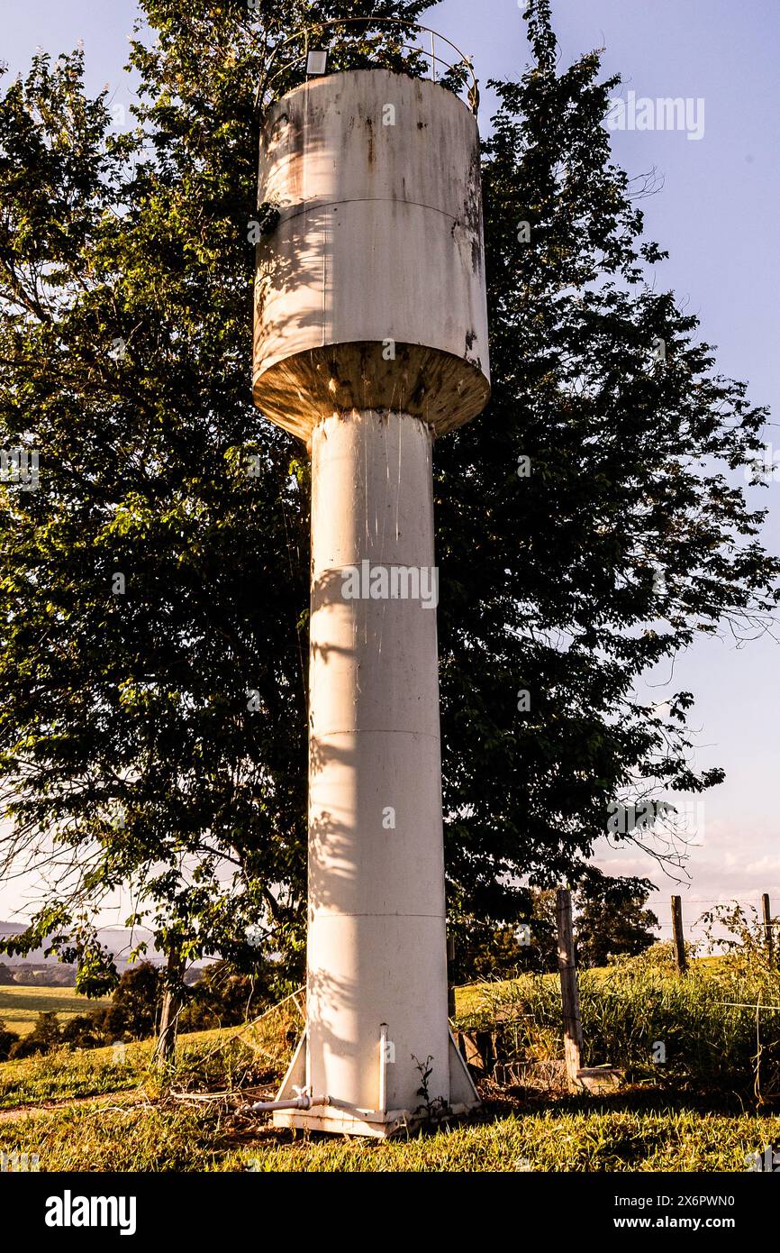box metallic water tank, rural water reservoir, cup or column type, in ...