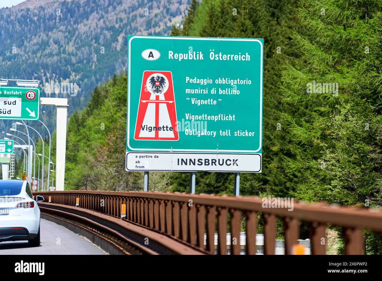 Italy - 11 May 2024: Traffic sign information on the vignette ...