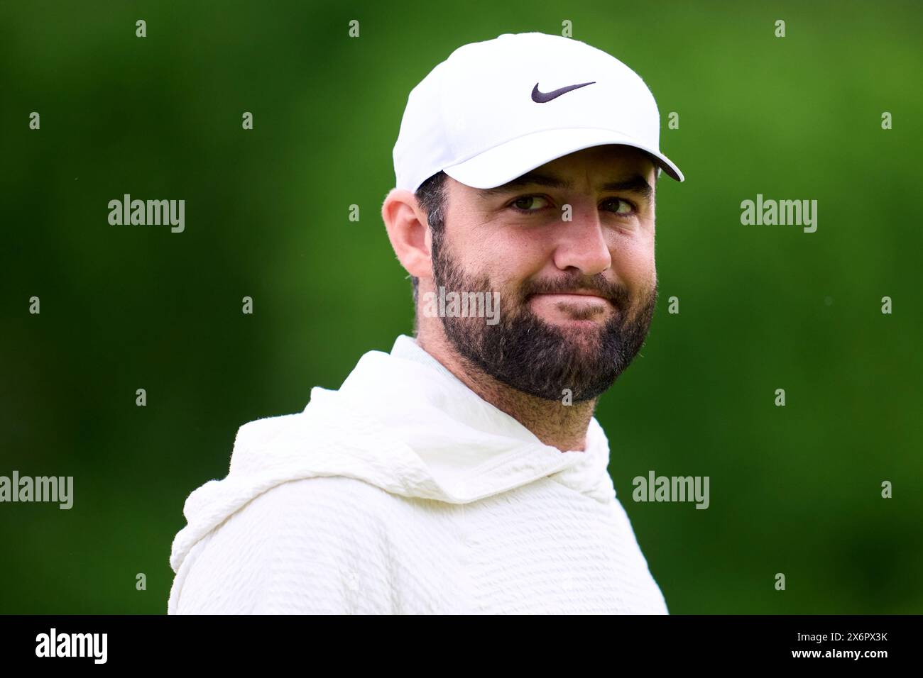 Scottie Scheffler of United States in action during a practice round ...