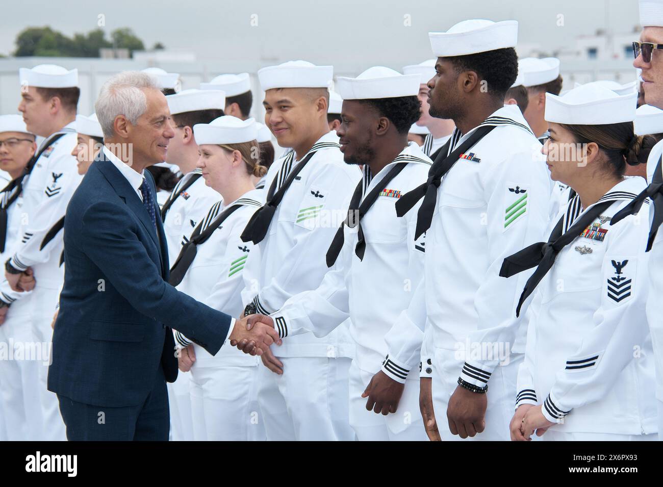 Yokosuka, Japan. 16th May, 2024. U.S. Ambassador to Japan Rahm Emanuel ...