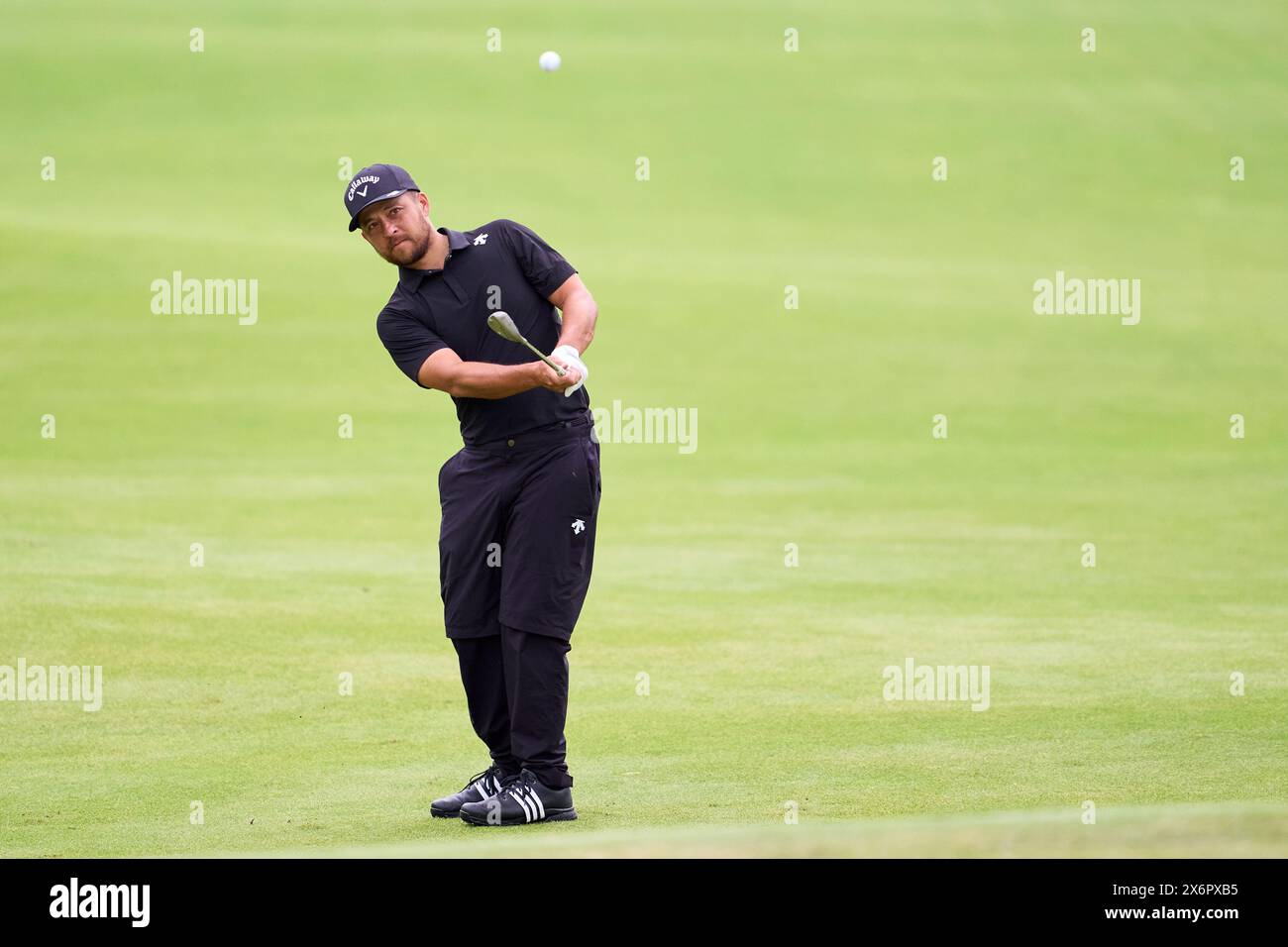 Xander Schauffele of United States in action during a practice round ...
