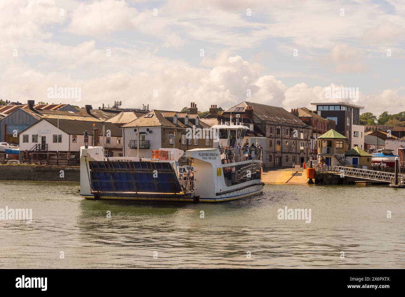 Chain Ferry Floating Bridge Crosses The Mouth Of The River Medina in ...