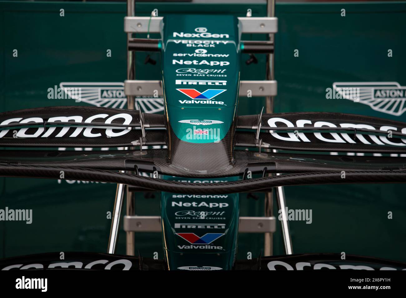 Aston Martin F1 Team AMR23, mechanical detail front wing during the ...