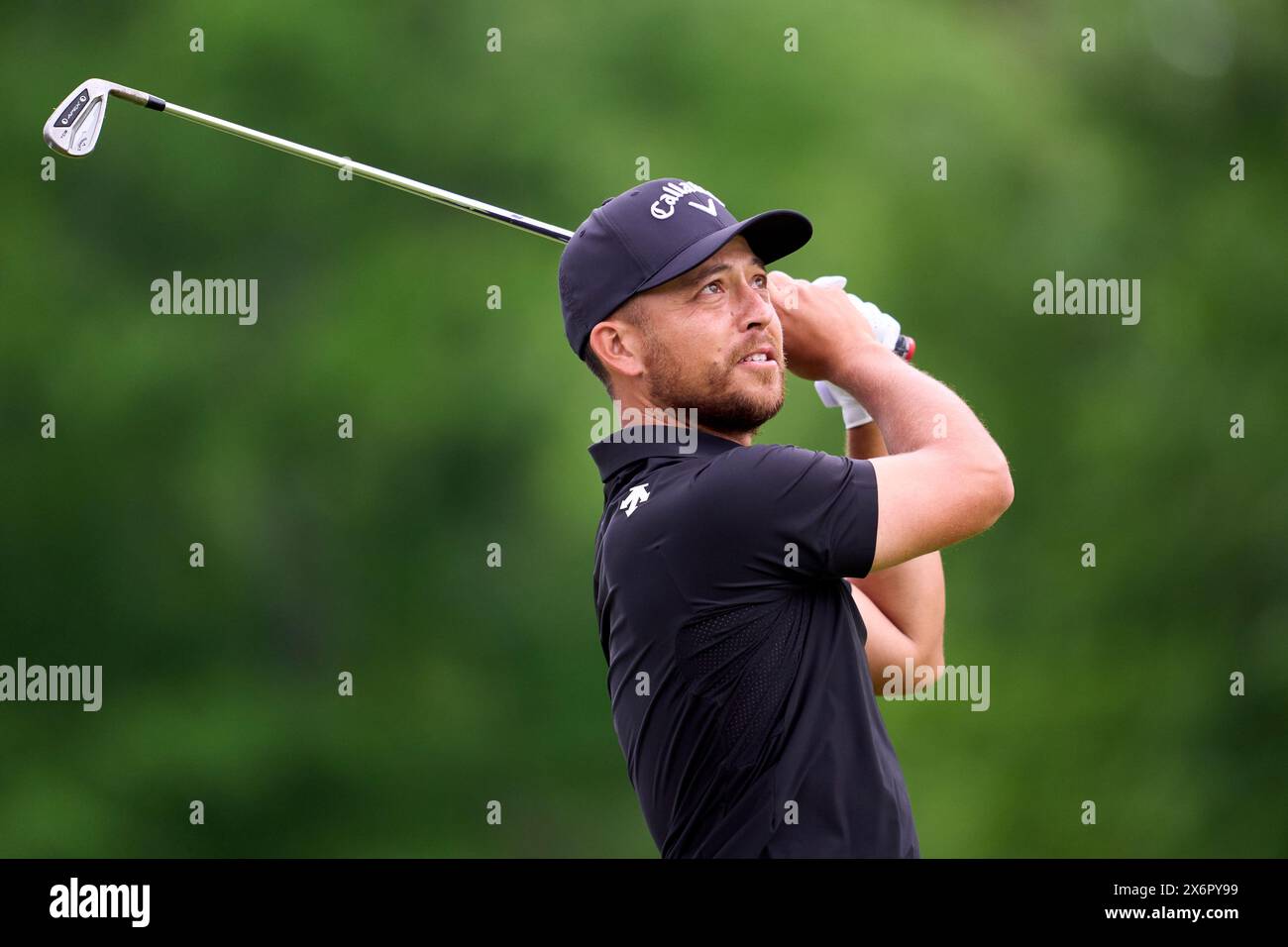 Xander Schauffele of United States in action during a practice round ...