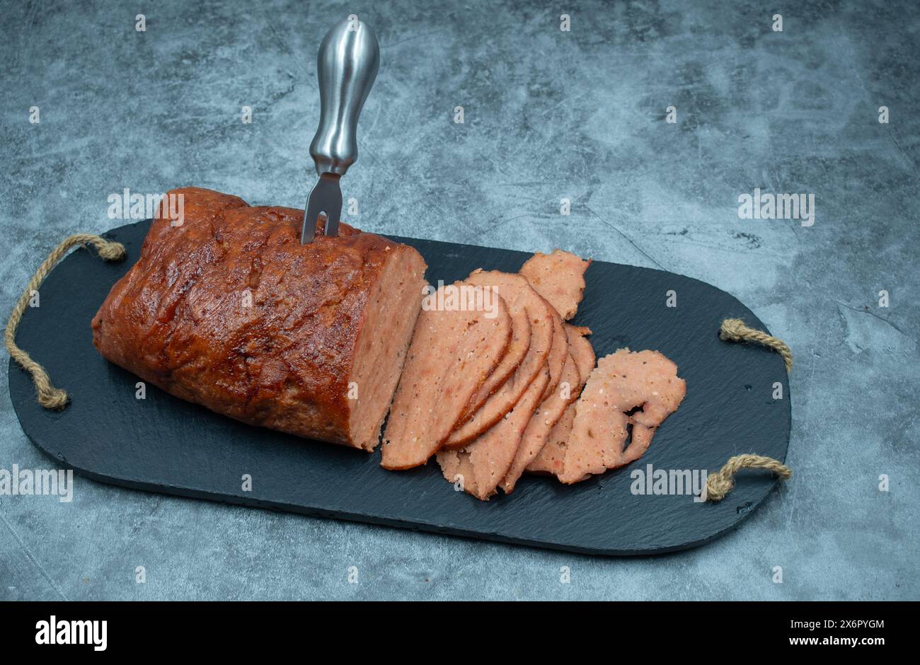 Vegan meat alternative- seitan made with gluten and tofu, seasoned with ...