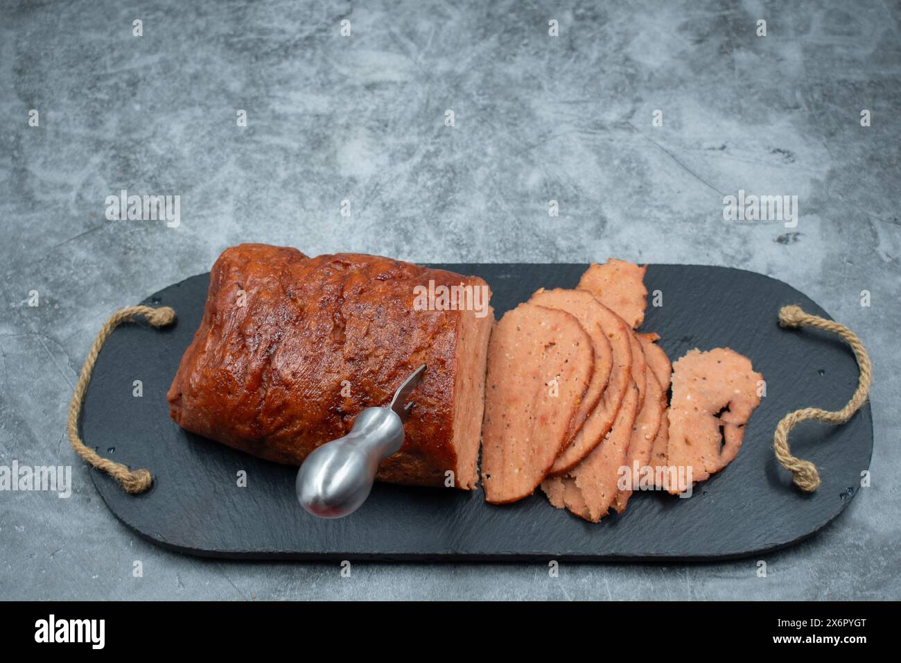 Vegan meat alternative- seitan made with gluten and tofu, seasoned with ...