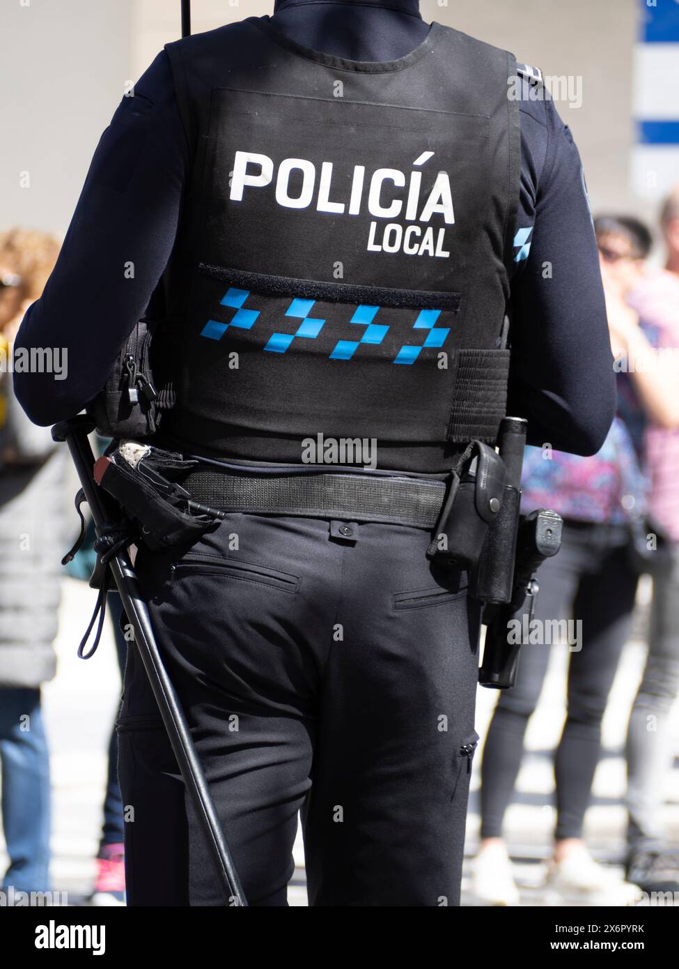 Formation of Spanish police squads with the emblem of the "Local Police ...