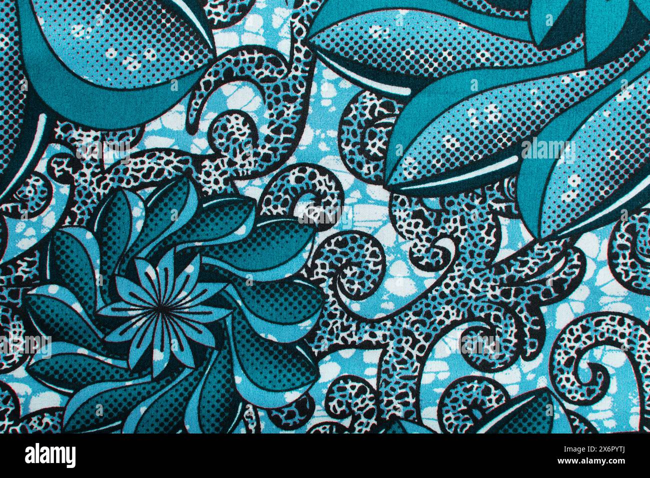 top view of green ankara fabric, flatlay of nigerian wax cloth with ...