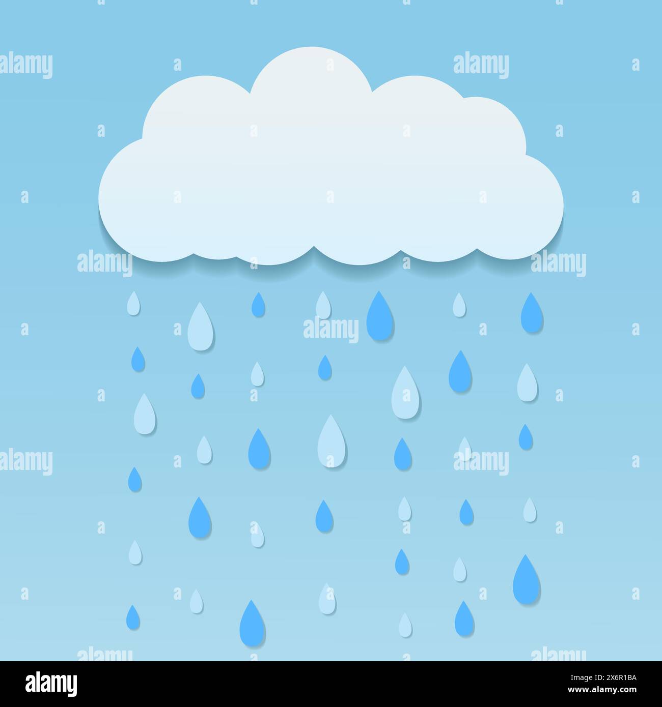 gradient cloud with falling rain illustration design Stock Vector Image ...