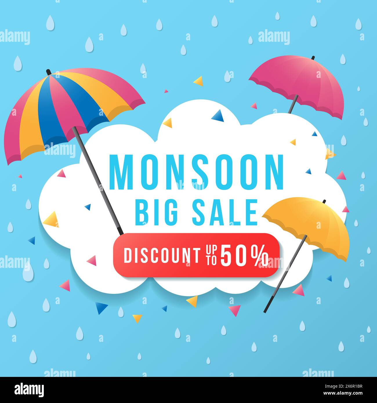 Rain umbrella advertising poster Stock Vector Images - Alamy