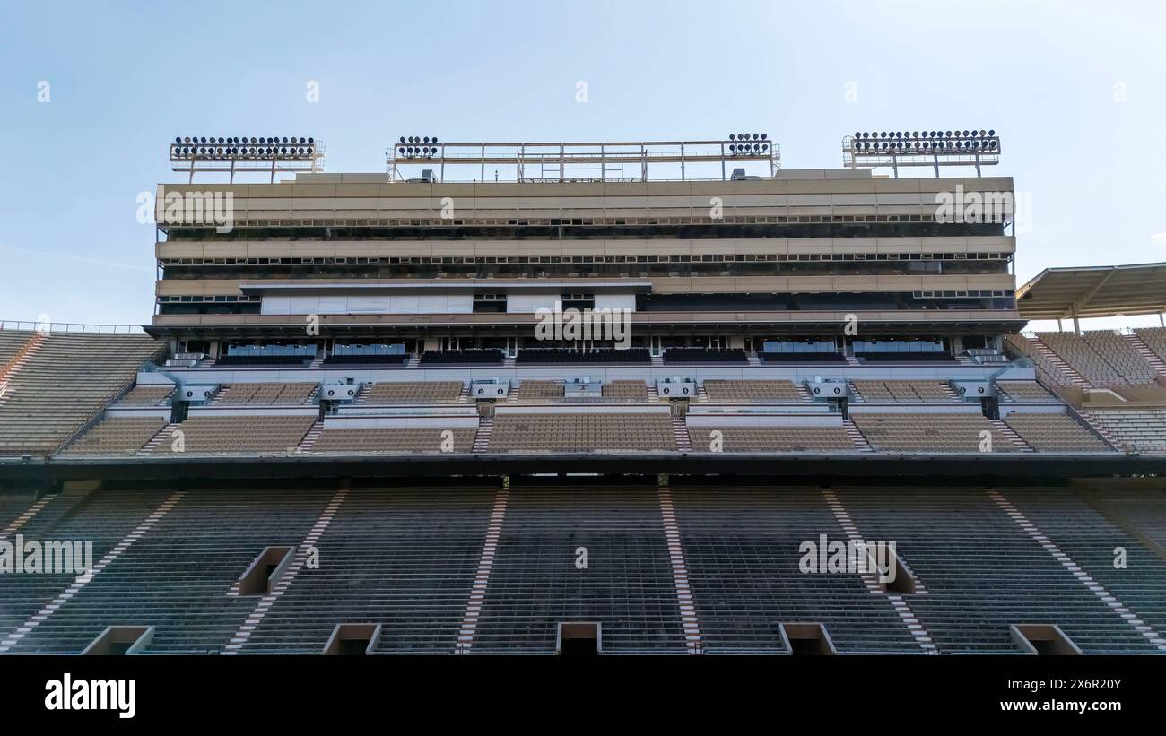 An aerial view of Neyland Stadium reveals a massive, iconic structure ...