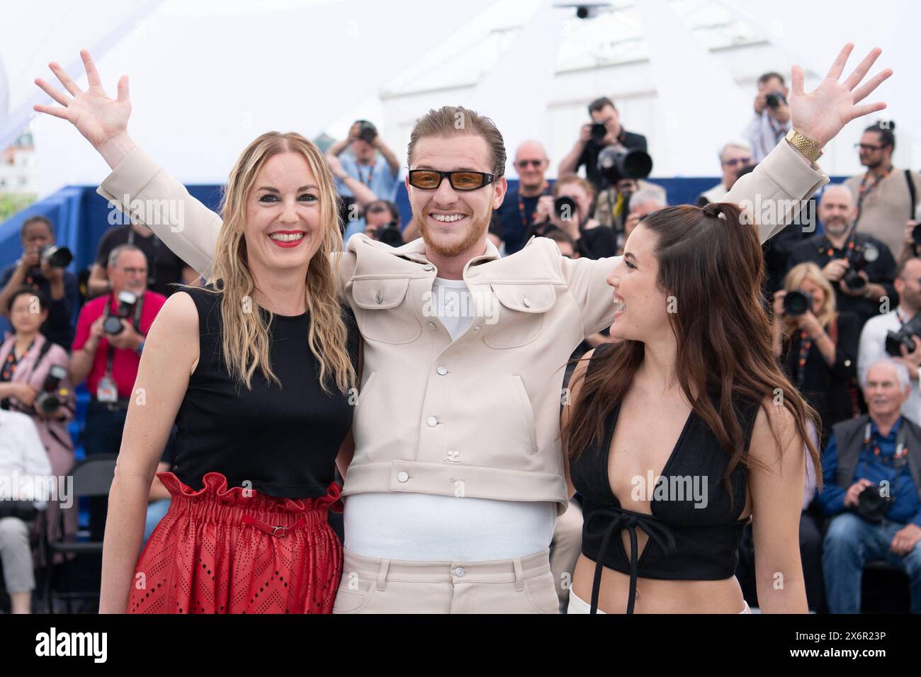 Cannes, France. 16th May, 2024. Agathe Riedinger, Idir Azougli and ...