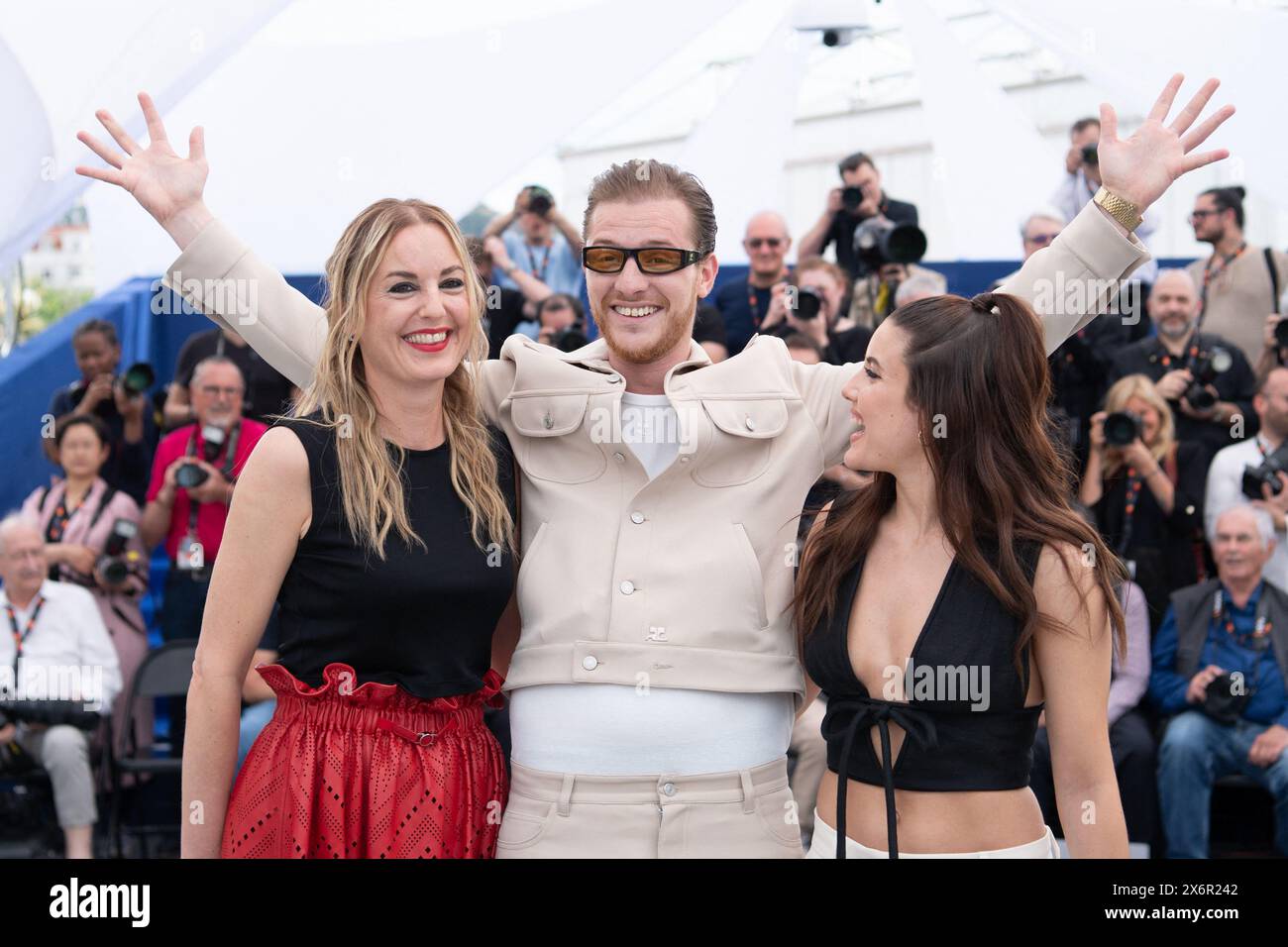 Cannes, France. 16th May, 2024. Agathe Riedinger, Idir Azougli and ...