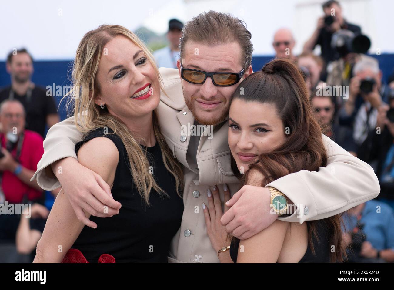 Cannes, France. 16th May, 2024. Agathe Riedinger, Idir Azougli and ...