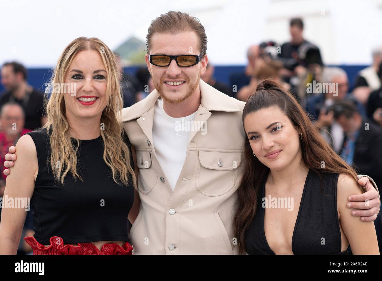 Cannes, France. 16th May, 2024. Agathe Riedinger, Idir Azougli and ...