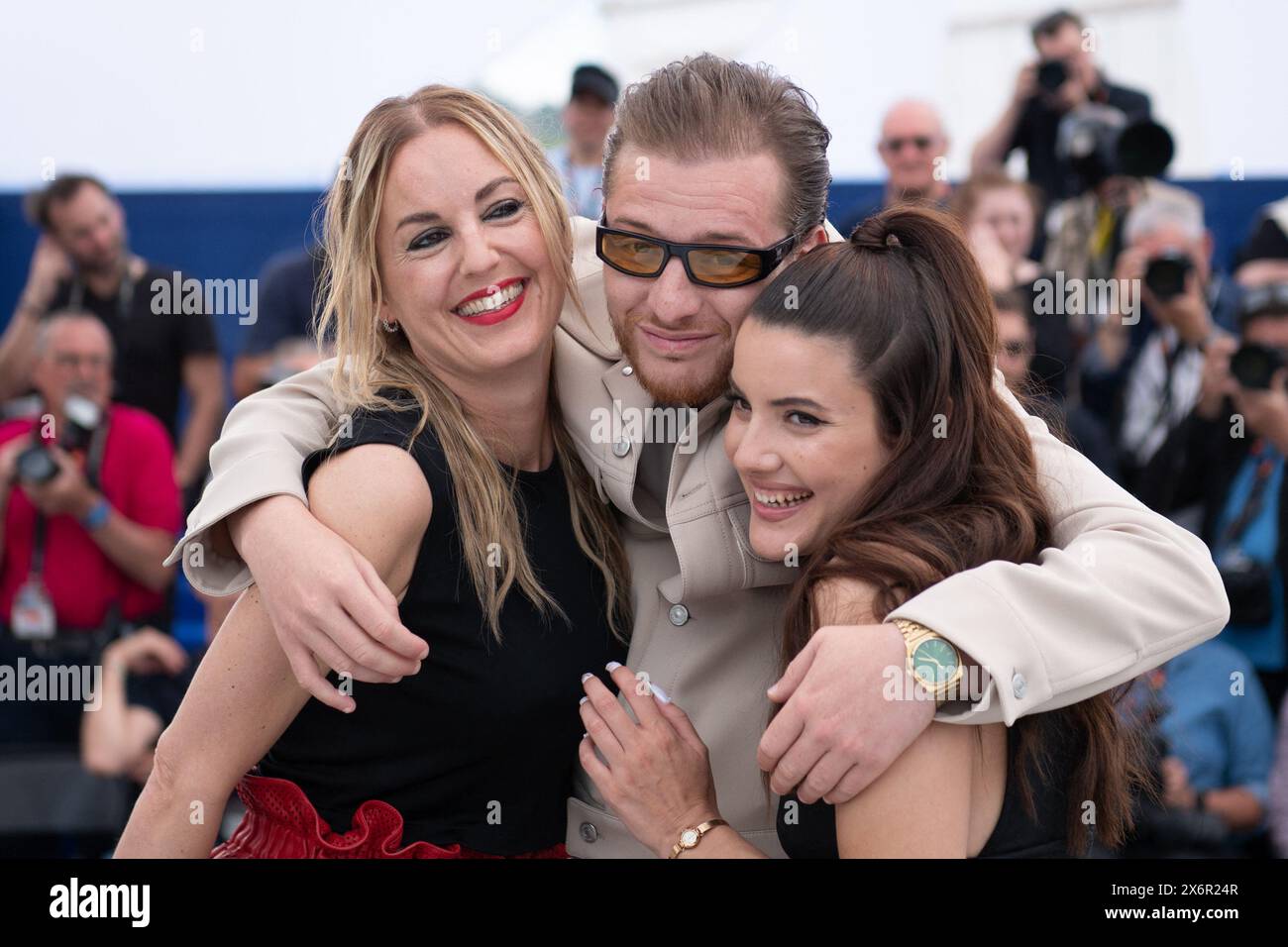 Cannes, France. 16th May, 2024. Agathe Riedinger, Idir Azougli and ...