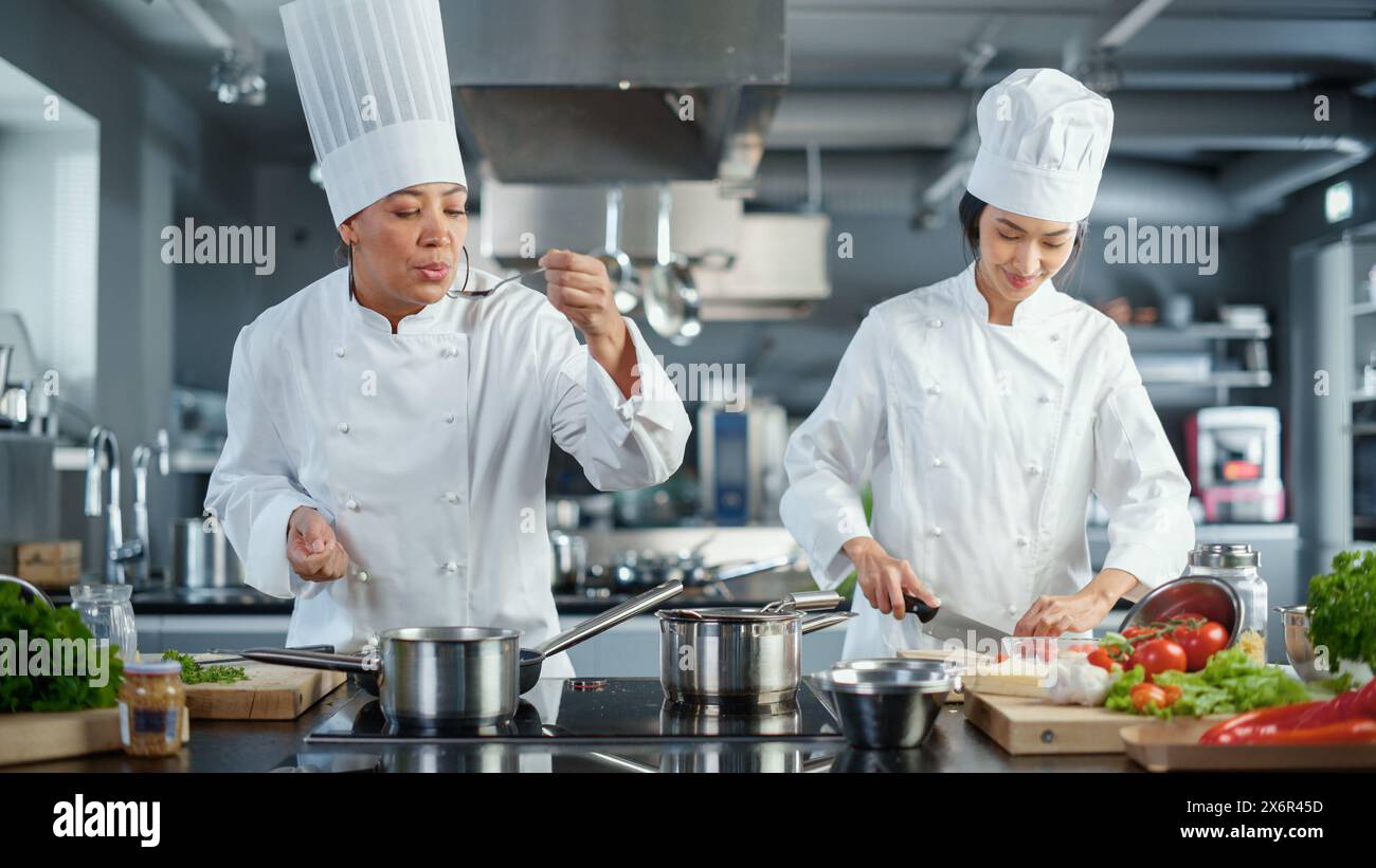 World Famous Restaurant: Duo Team of Asian and Black Female Chefs ...