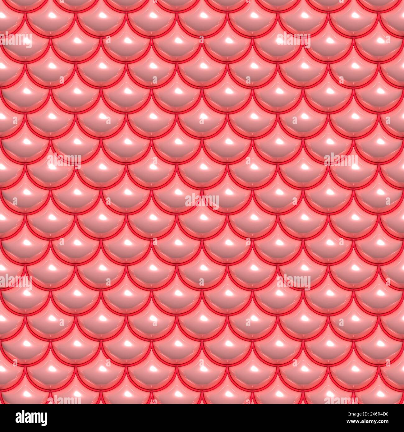 Red 3D Inflated Bubble Mermaid Scales. Seamless Tileable Pattern Stock ...