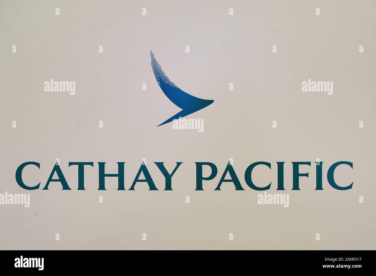 HONG KONG, CHINA - DECEMBER 08, 2023: close up shot of Cathay Pacific ...