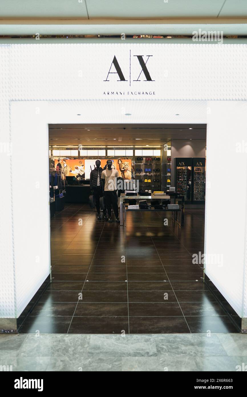 SINGAPORE - NOVEMBER 06, 2023: entrance to Armani Exchange inside the ...