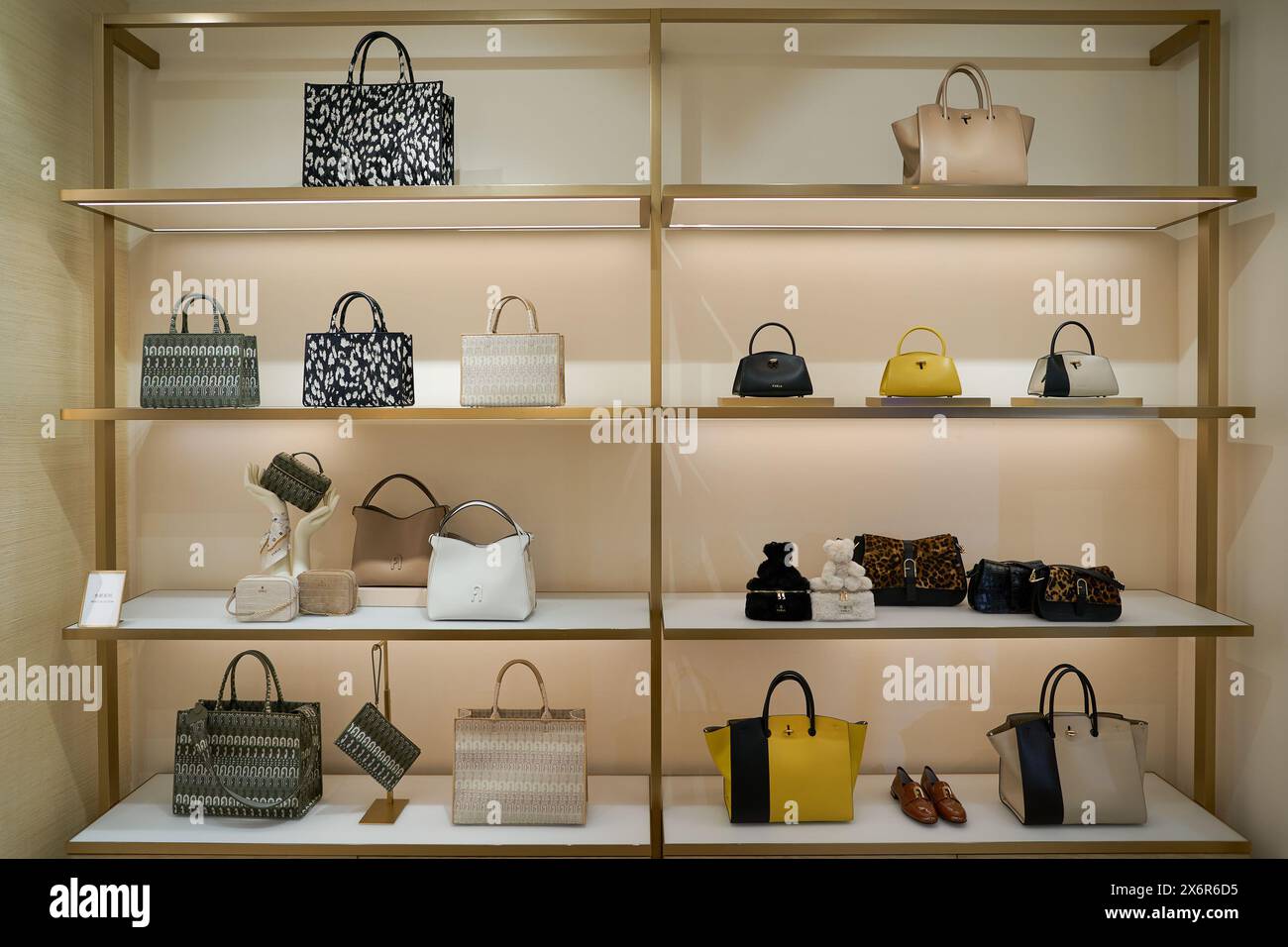 SINGAPORE - NOVEMBER 06, 2023: interior shot of Furla store inside the ...