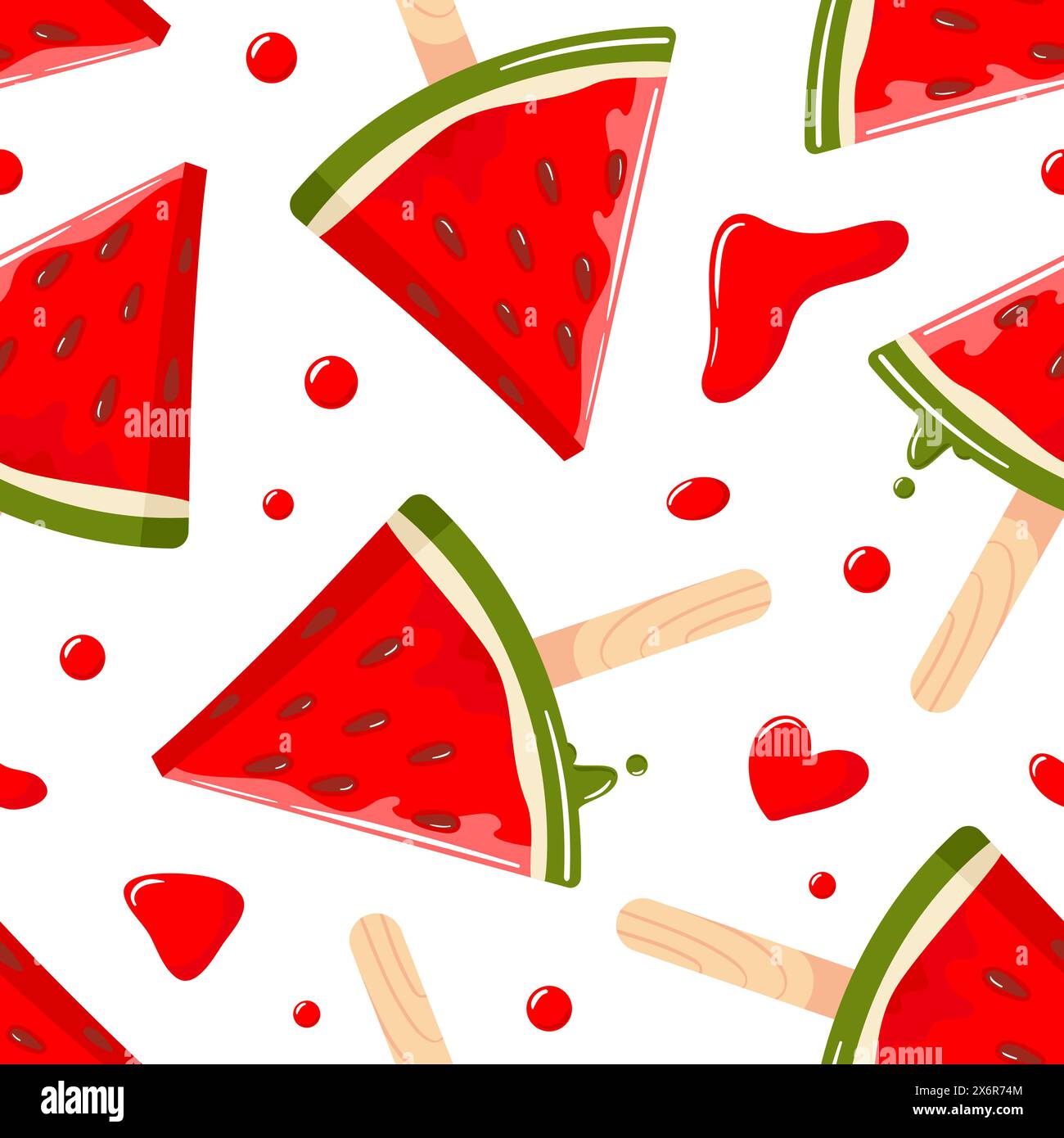 Watermelon ice cream melts and drips. juice fruit ice, popsicle. Frozen ...