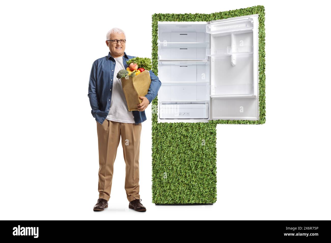 Man standing front fridge hi-res stock photography and images - Alamy