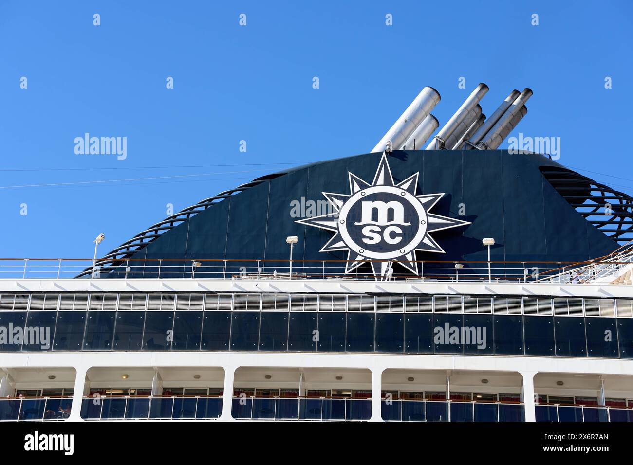 10 May 2024: Logo of MSC Mediterranean Shipping Company, headquartered ...