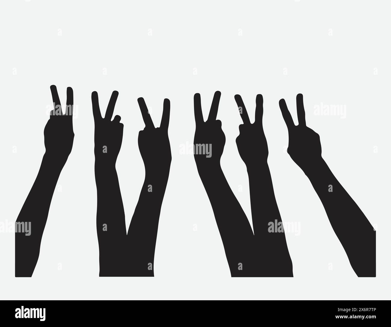 Captivating Victory, Silhouettes of Hands Showing the V-Sign Stock ...