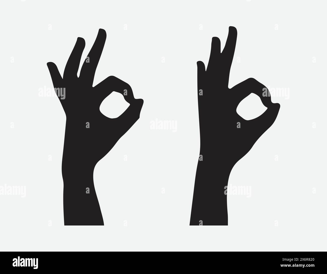 Graceful Gestures The Elegance Of Womans Hand Ok Sign Silhouettes Stock Vector Image And Art Alamy