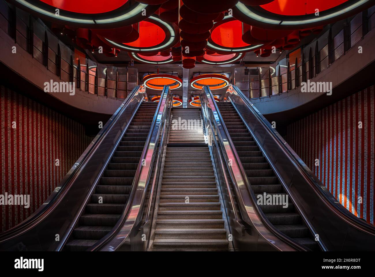 Laeken, Brussels Capital, Belgium - May 12, 2024 - Automated staircase ...