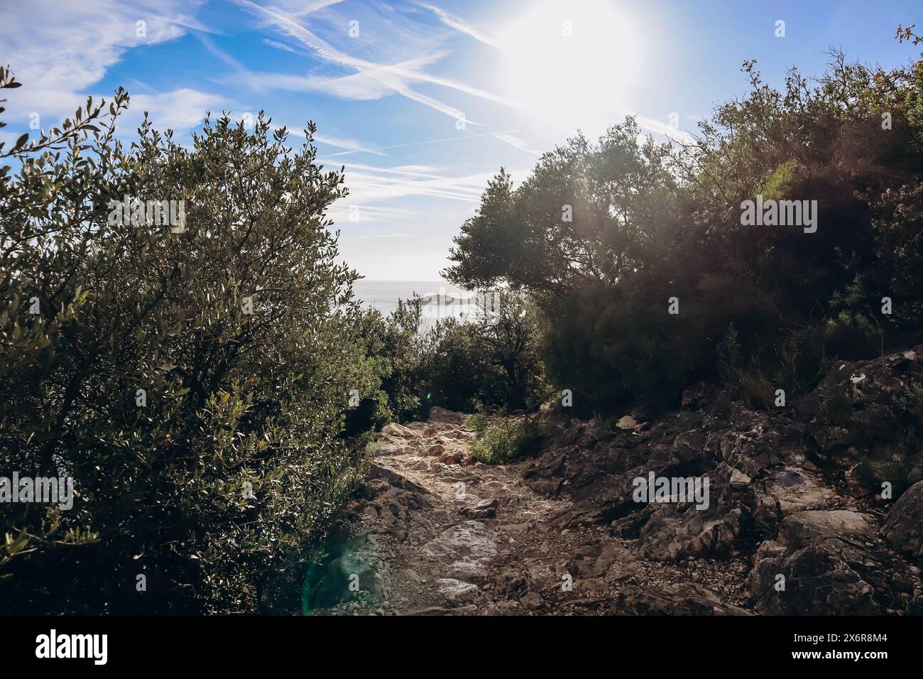 The scenic Nietzsche Trail in Eze sur Mer on the French Riviera Stock ...