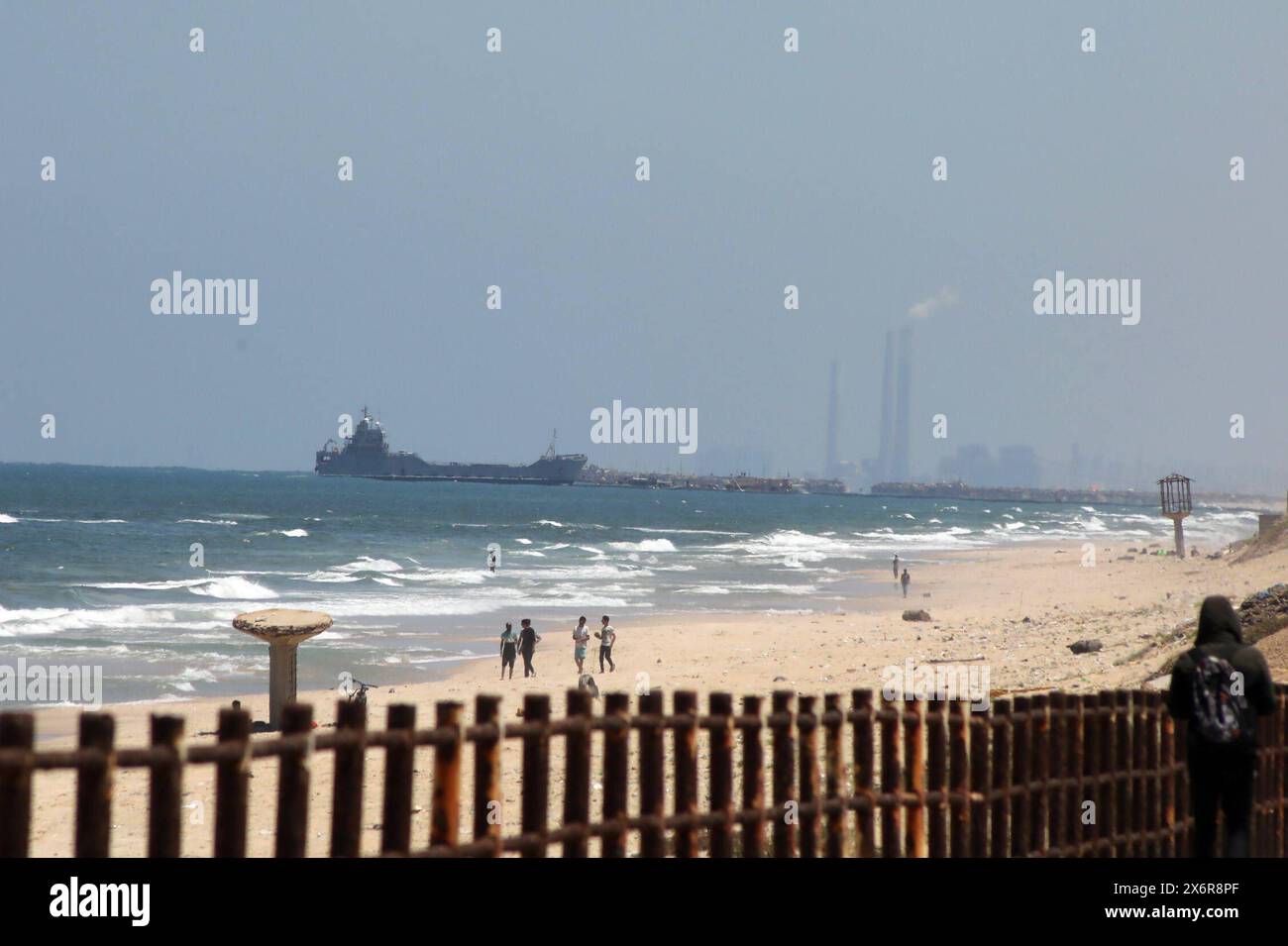 United States Navy ships anchor off the coast of Gaza to operate for ...