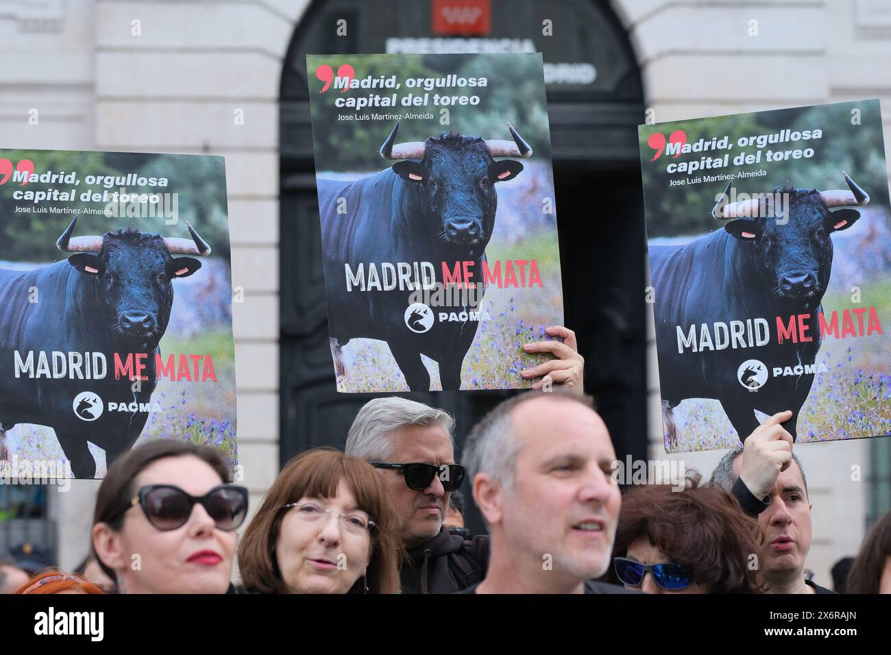 demonstration against bullfighting and animal abuse demanding the ...