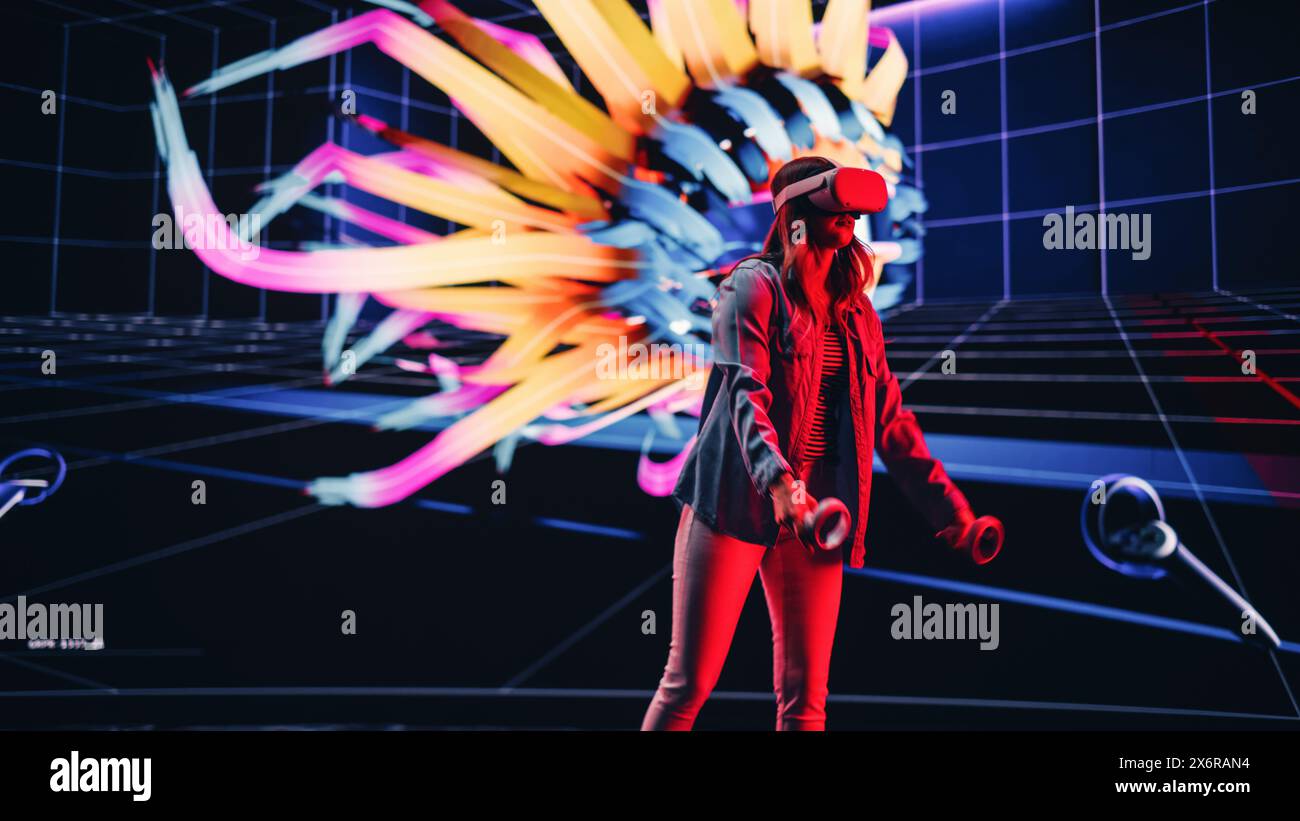 Digital Artist Using VR Software to Create a 3D Piece of Art: Designing ...