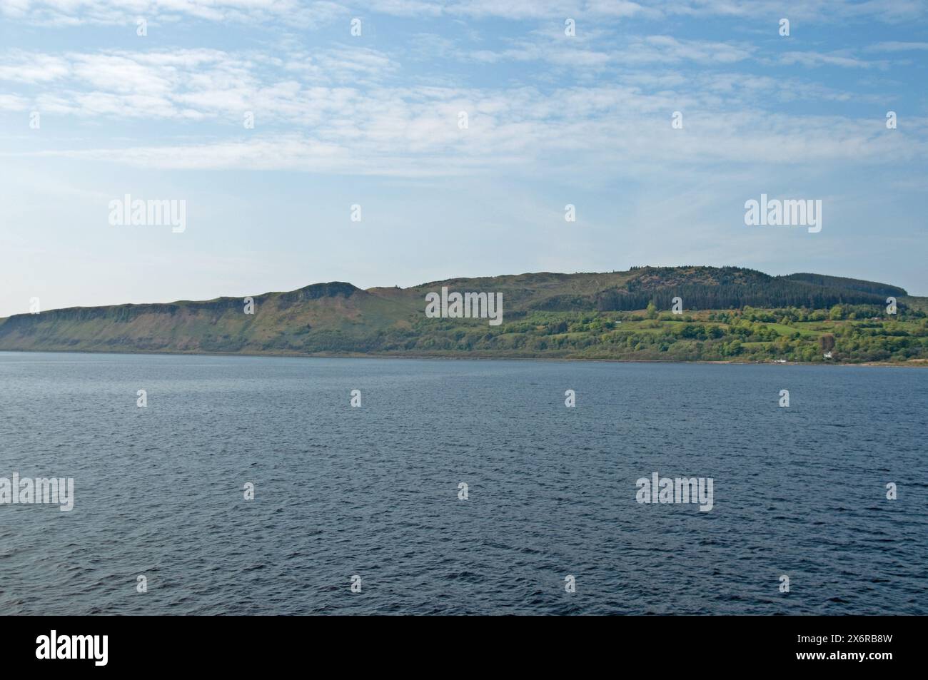 View across the Firth of Clyde to the Scottish mainland from the ferry ...