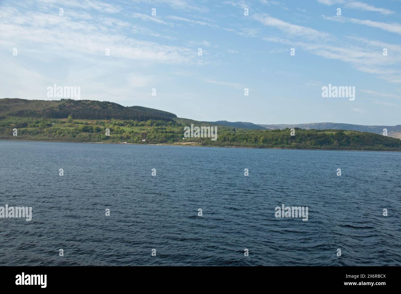 View across the Firth of Clyde to the Scottish mainland from the Ferry ...