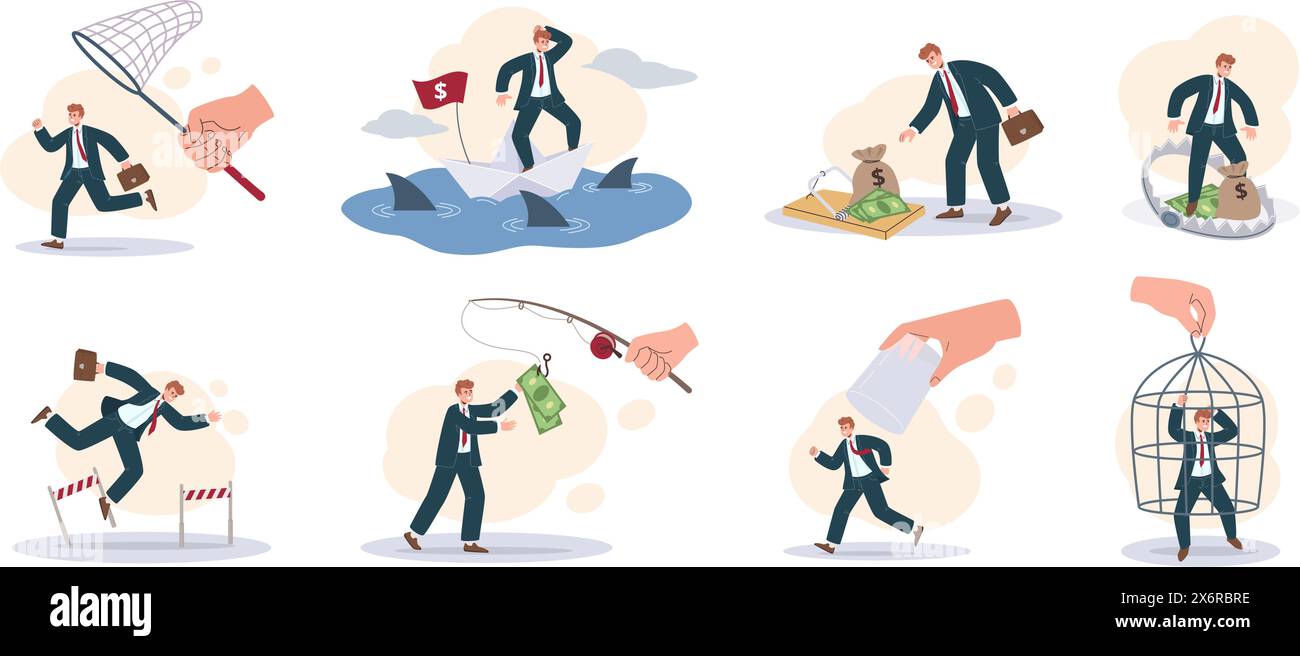 Catch businessman. Business challenges and financial pursuit, money ...