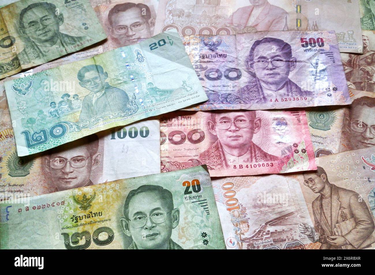 Stack of Thai baht banknotes as background Stock Photo - Alamy