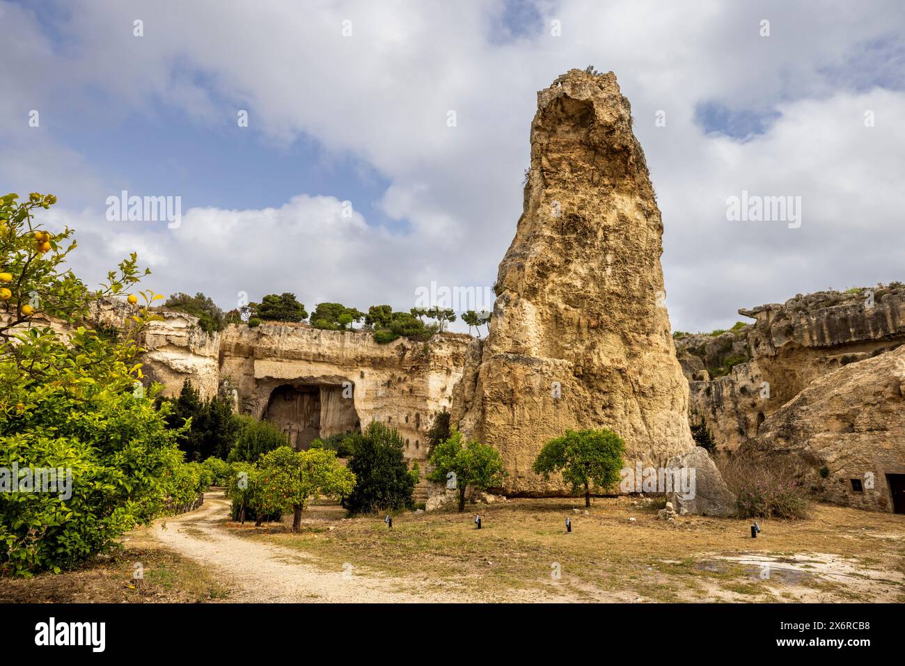 A stone block support of the collapsed quarry roof at the Greek ...