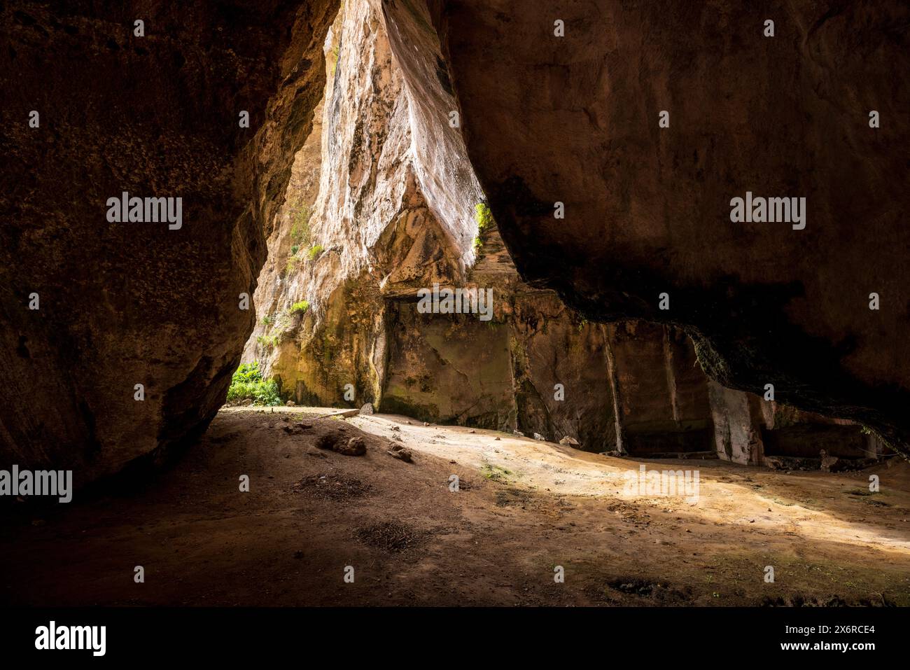 The Greek limestone quarry caves at the Archaeological Park of Neapolis ...
