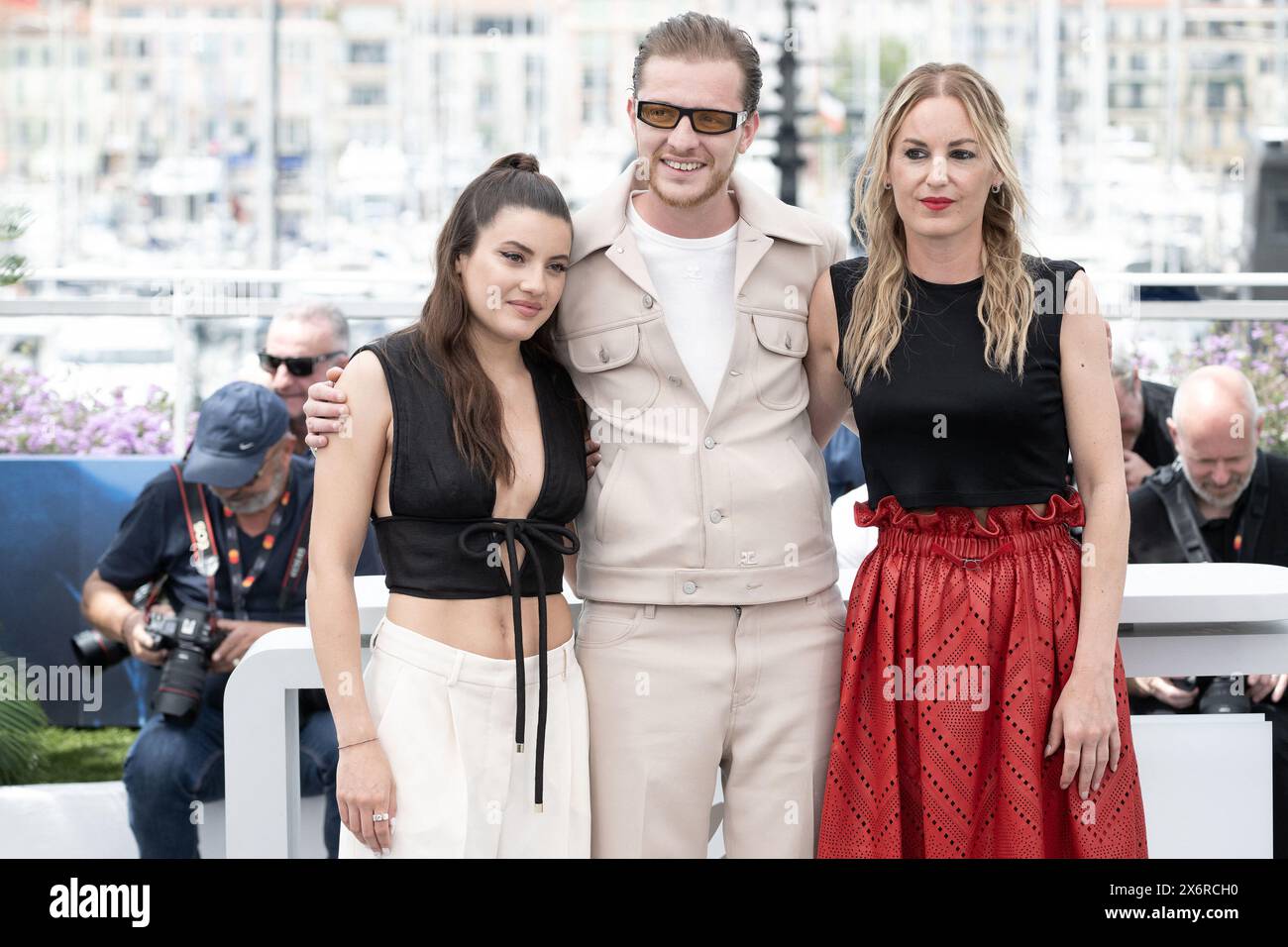 Cannes, France. 16th May, 2024. Agathe Riedinger, Idir Azougli and ...