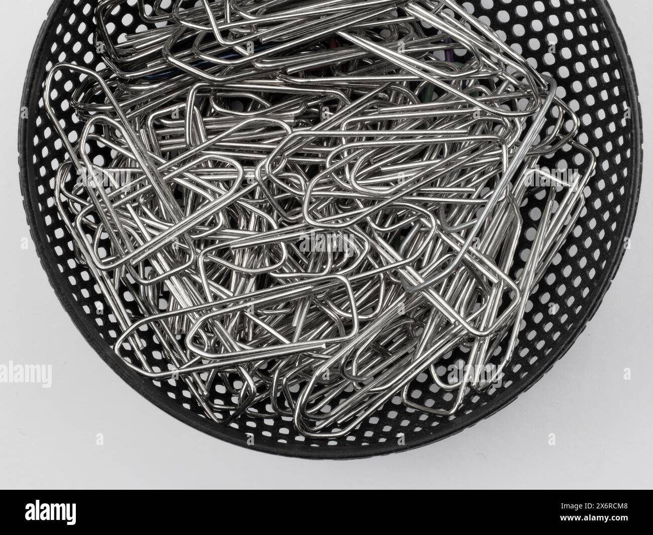 Image of silver paper clips isolated on white background Stock Photo ...