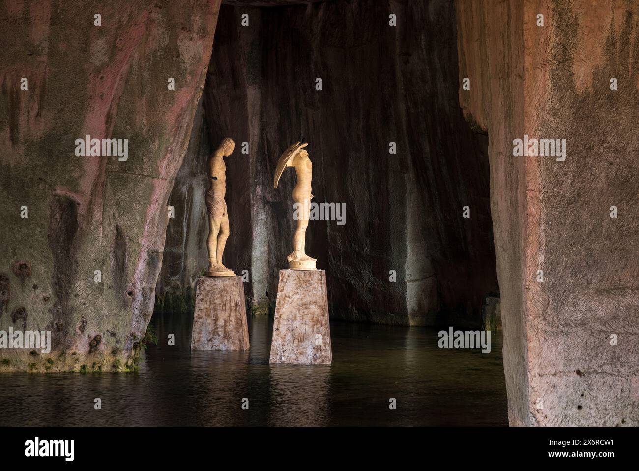 The Greek limestone quarry caves at the Archaeological Park of Neapolis ...