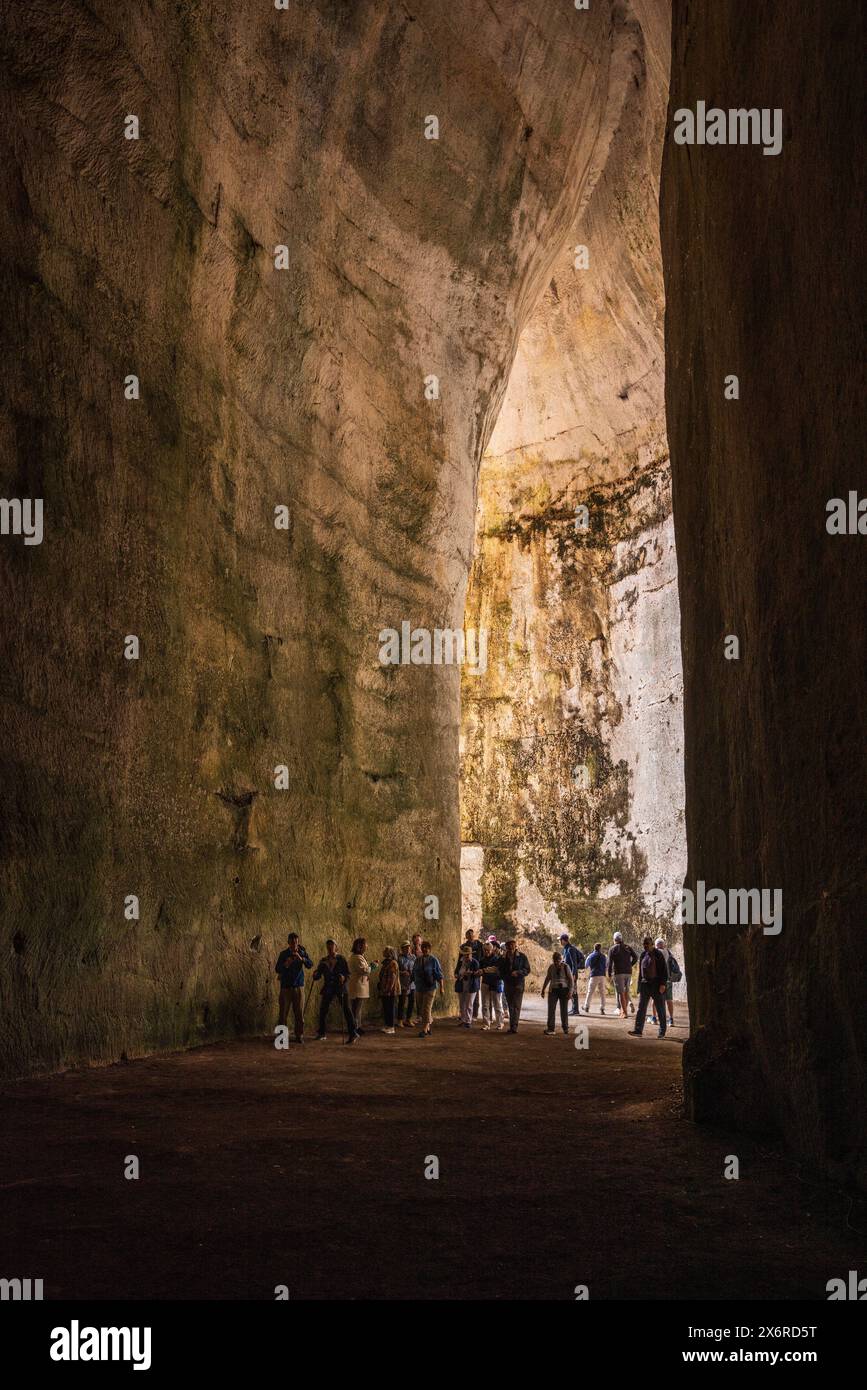 The 'Ear of Dionysius' limestone cave, Archaeological park of Neapolis ...