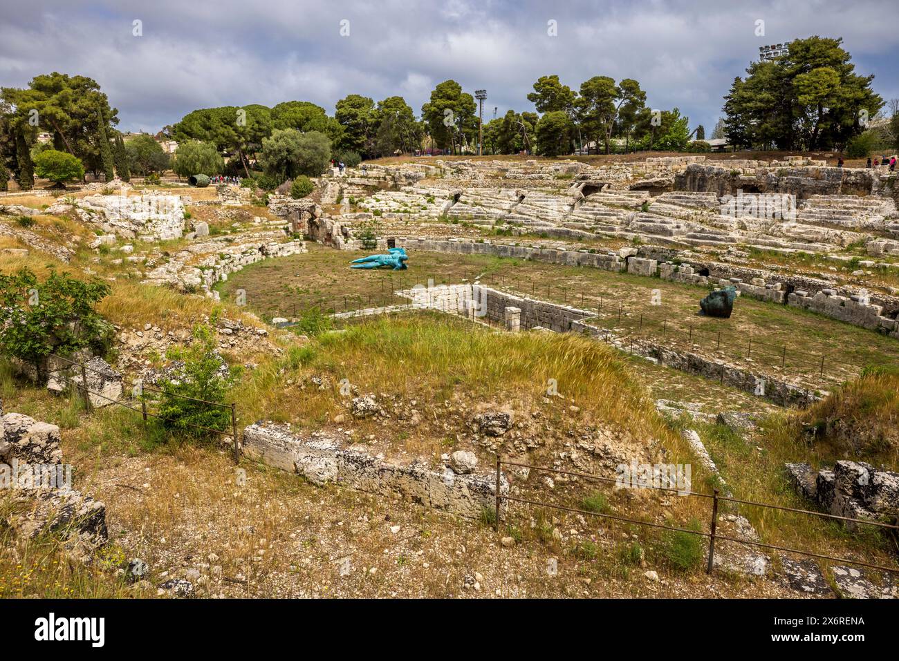 The Roman Amphitheatre at the Archaeological Park of Neapolis, Siracusa ...