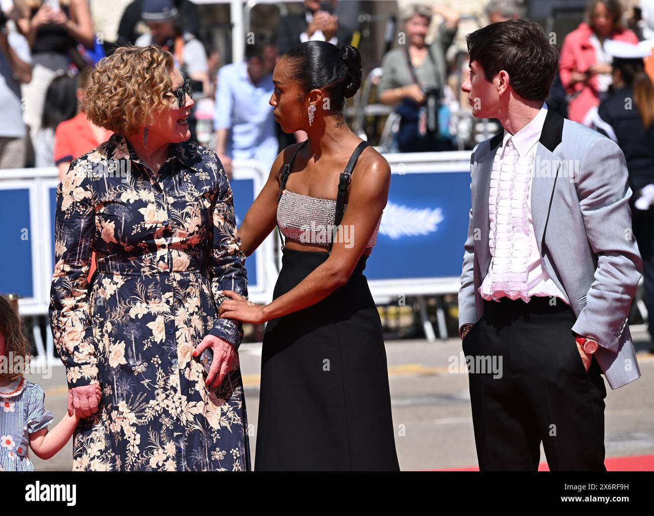 (left to right) Andrea Arnold, Jasmine Jobson and Barry Keoghan attend ...