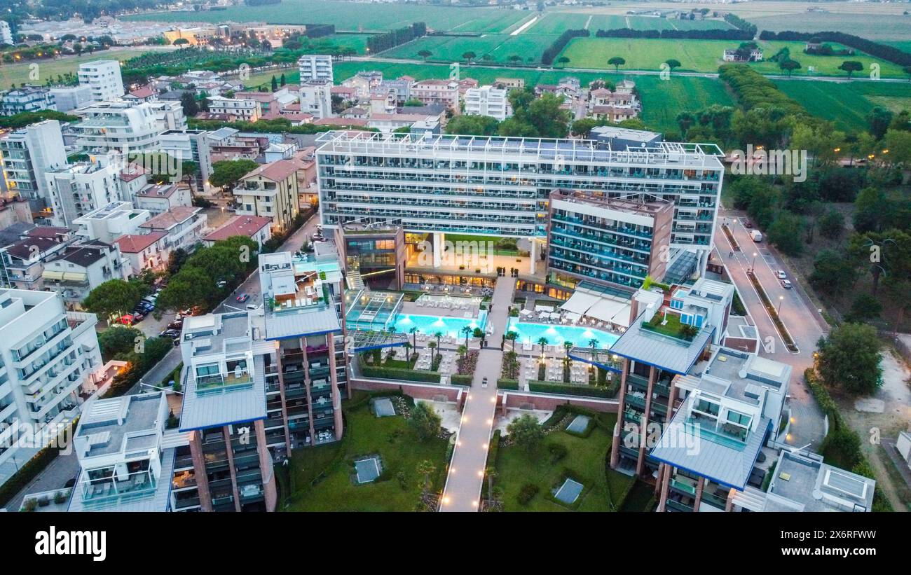 Aerial city hotel complex on hi-res stock photography and images - Alamy