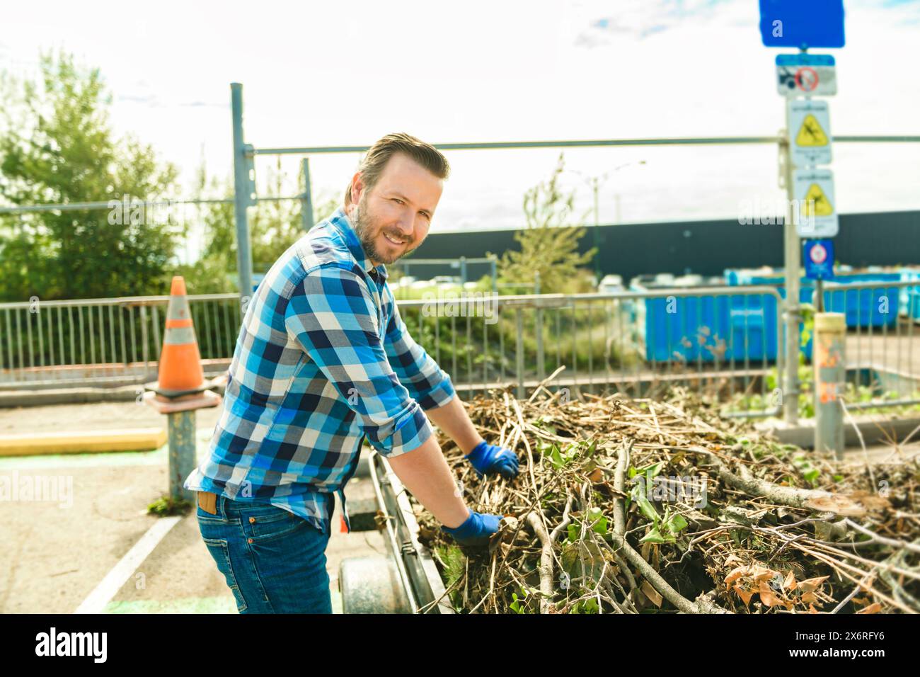 a worker who recycling thing on recycle center Stock Photo - Alamy